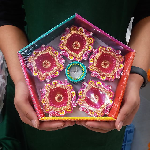 Diya set (Indian Oil lamp cup) Diwali candle cups, Indian festival ...